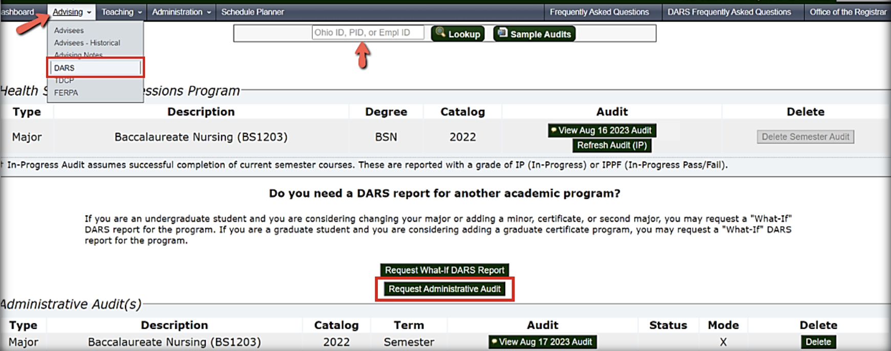 DARS Exception Processing Manual | Ohio University